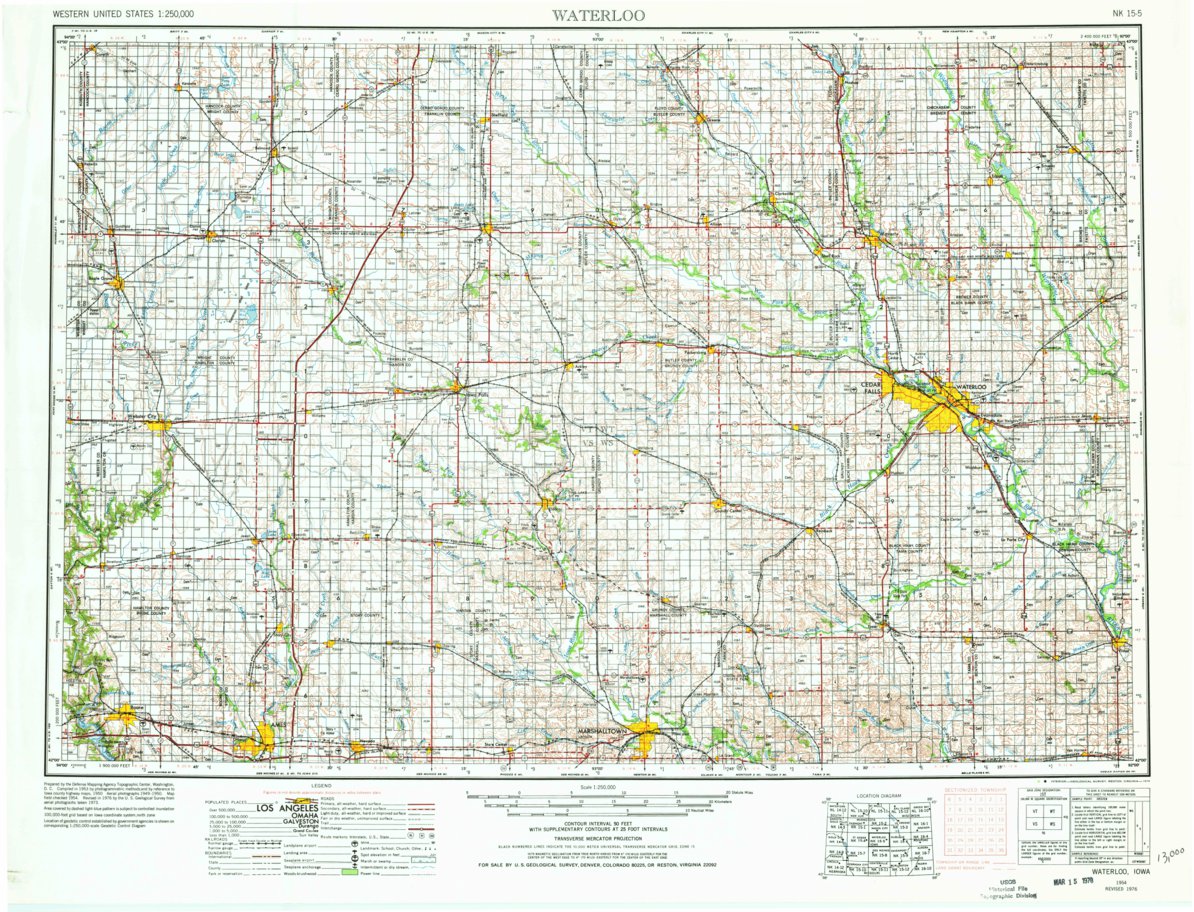 Waterloo, IA (1954, 250000-Scale) Map by United States Geological ...