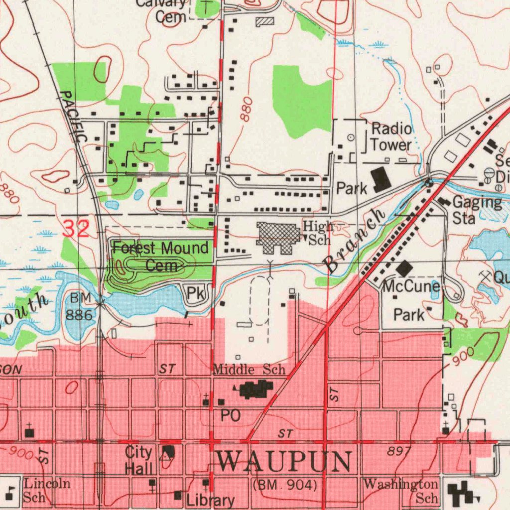 Waupun North, WI (1980, 24000-Scale) Map by United States Geological ...