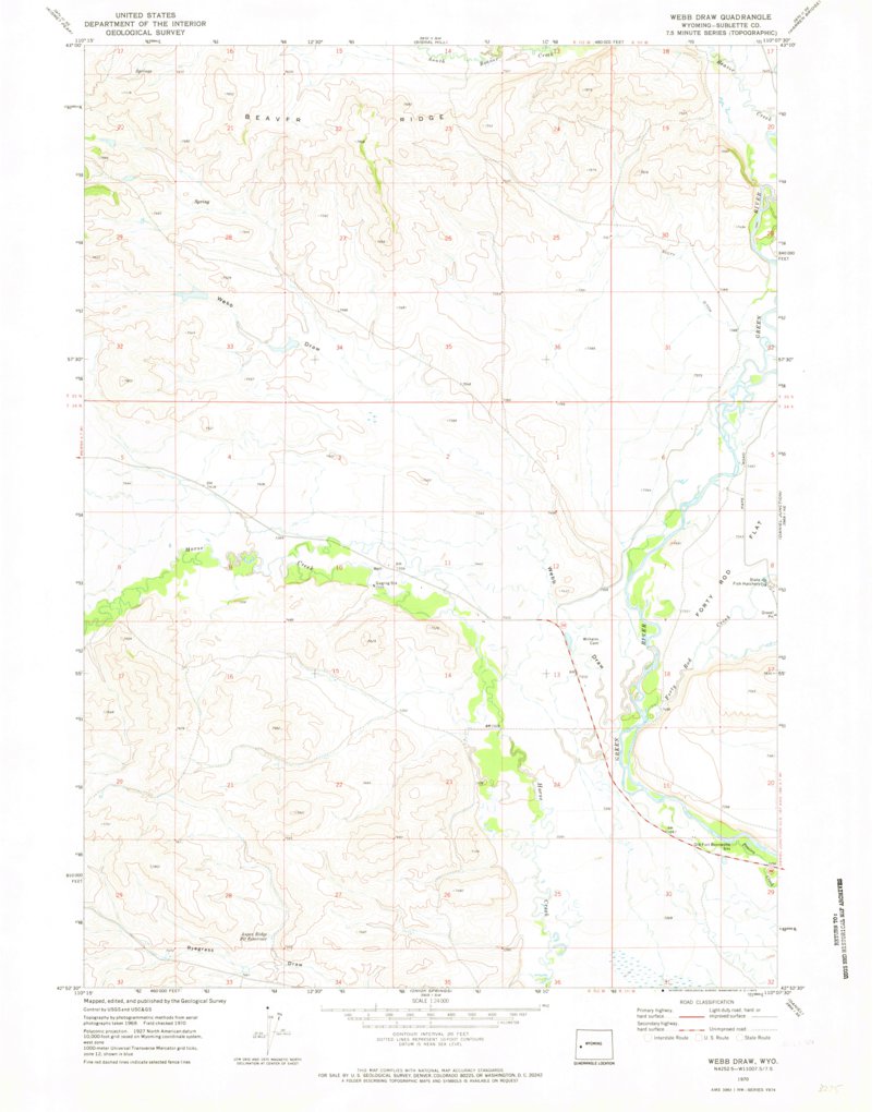 Webb Draw, WY (1970, 24000-Scale) Map by United States Geological ...