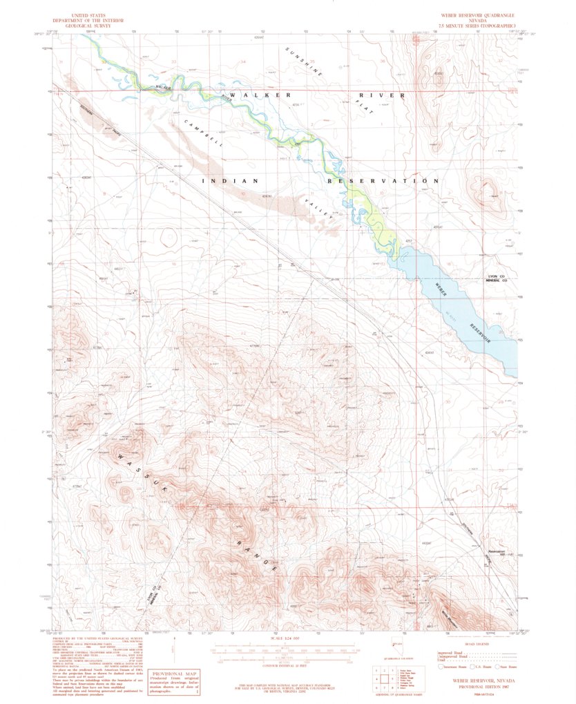 Weber Reservoir, NV (1987, 24000-Scale) Map by United States Geological ...