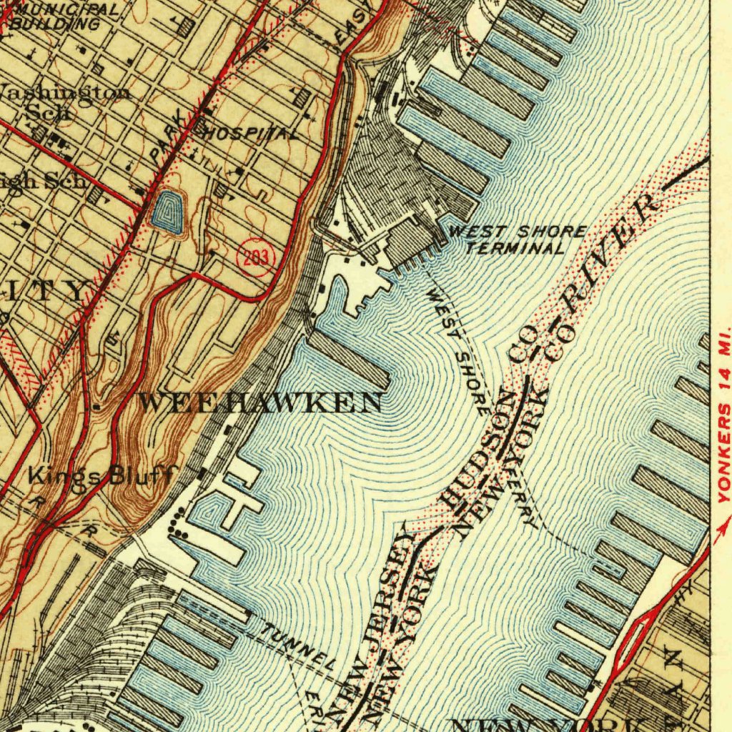 Weehawken, NJ-NY (1940, 31680-Scale) Map by United States Geological ...