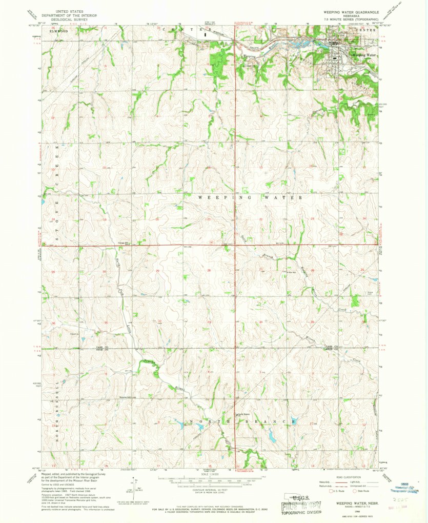 Weeping Water, NE (1966, 24000-Scale) Map by United States Geological ...