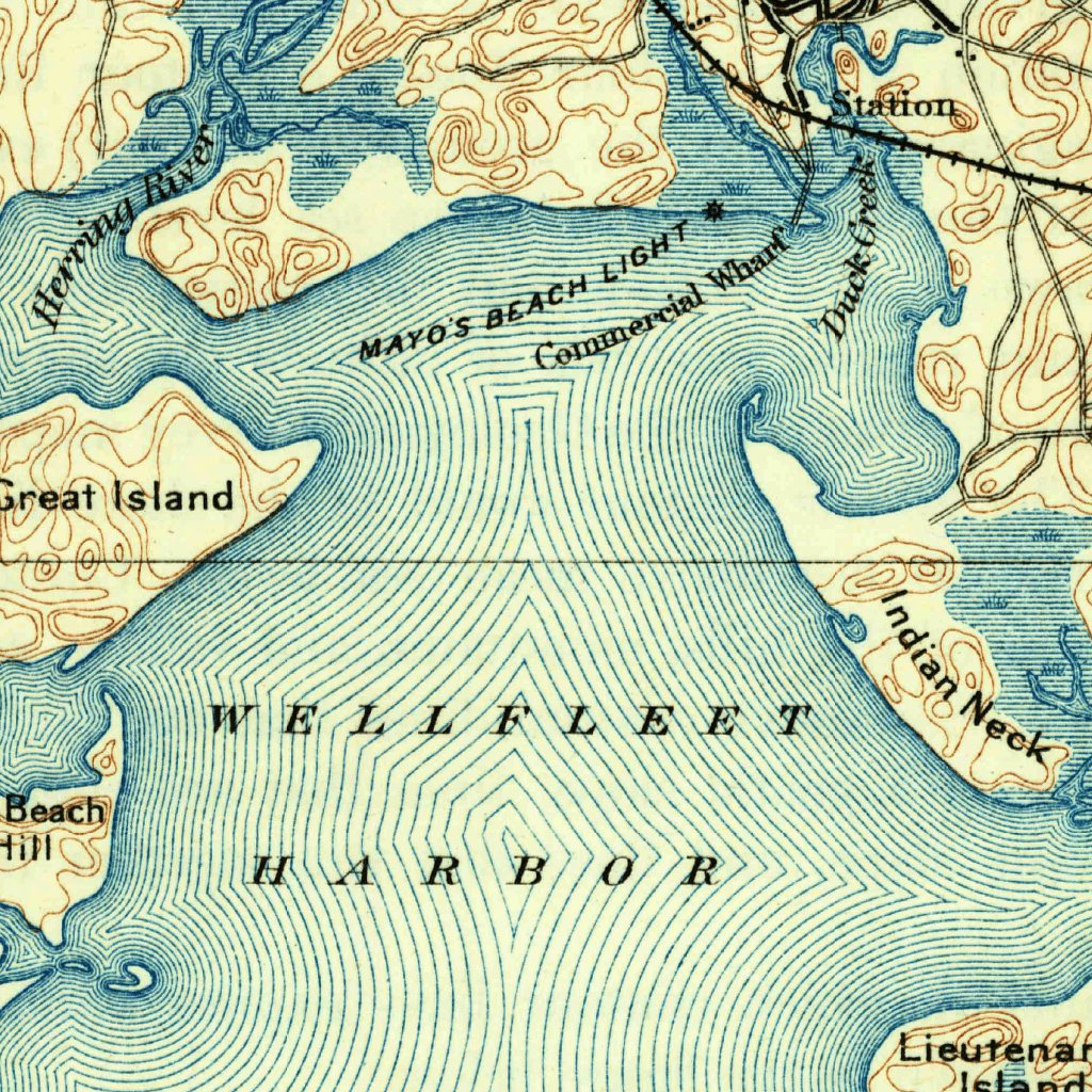 Wellfleet, MA (1893, 62500-Scale) Map by United States Geological ...