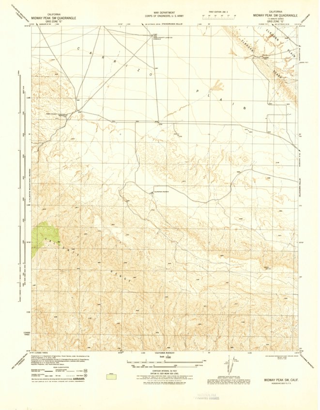 Wells Ranch, CA (1944, 31680-Scale) Map by United States Geological ...