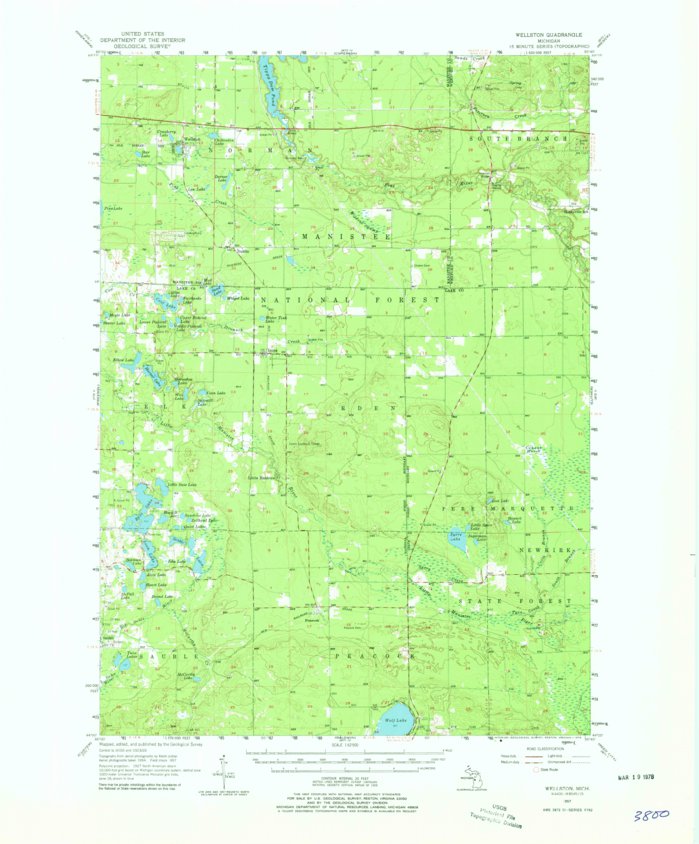 Wellston, MI (1957, 62500-Scale) Map by United States Geological Survey ...