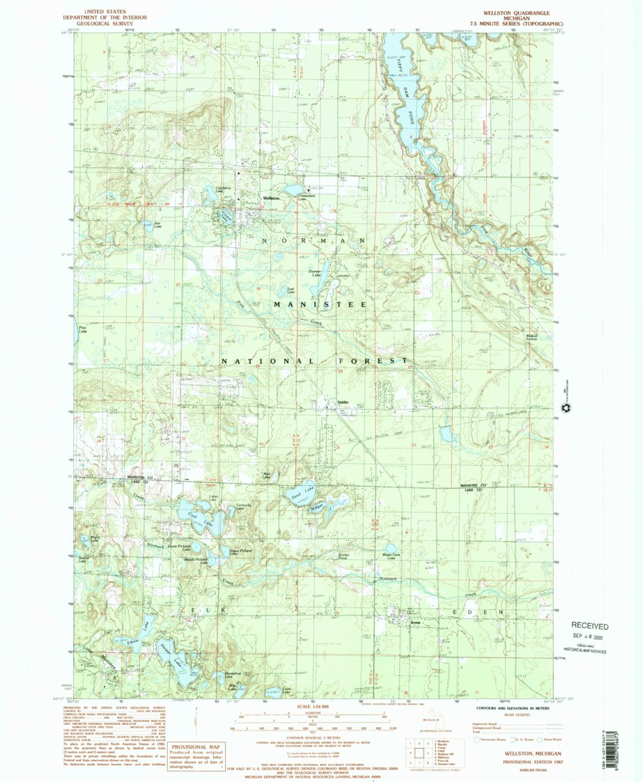 Wellston, MI (1987, 24000-Scale) Map by United States Geological Survey ...