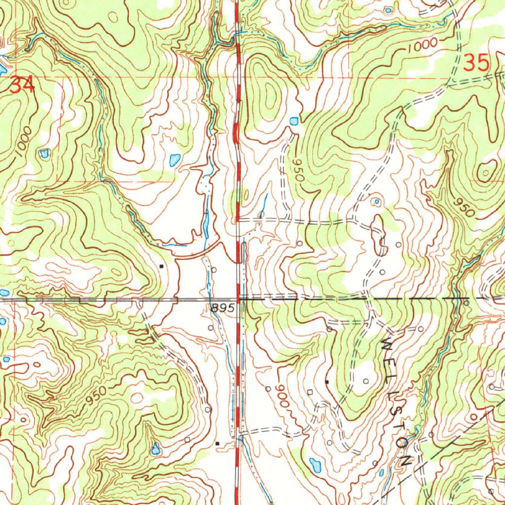 Wellston, OK (1966, 24000-Scale) Map by United States Geological Survey ...