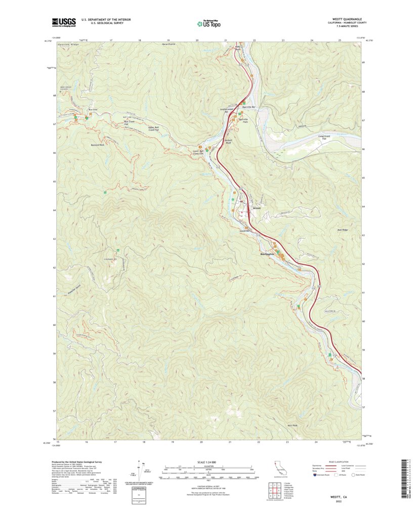 Weott, CA (2022, 24000-Scale) Map by United States Geological Survey ...