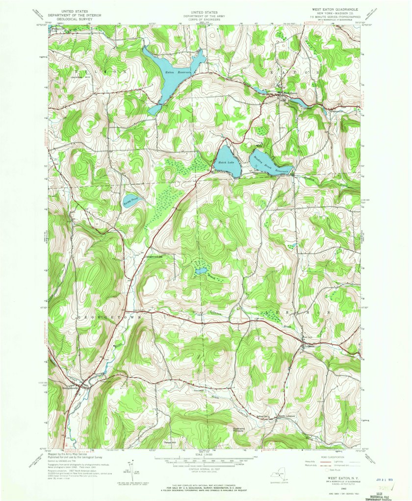 West Eaton, NY (1943, 24000-Scale) Map by United States Geological ...
