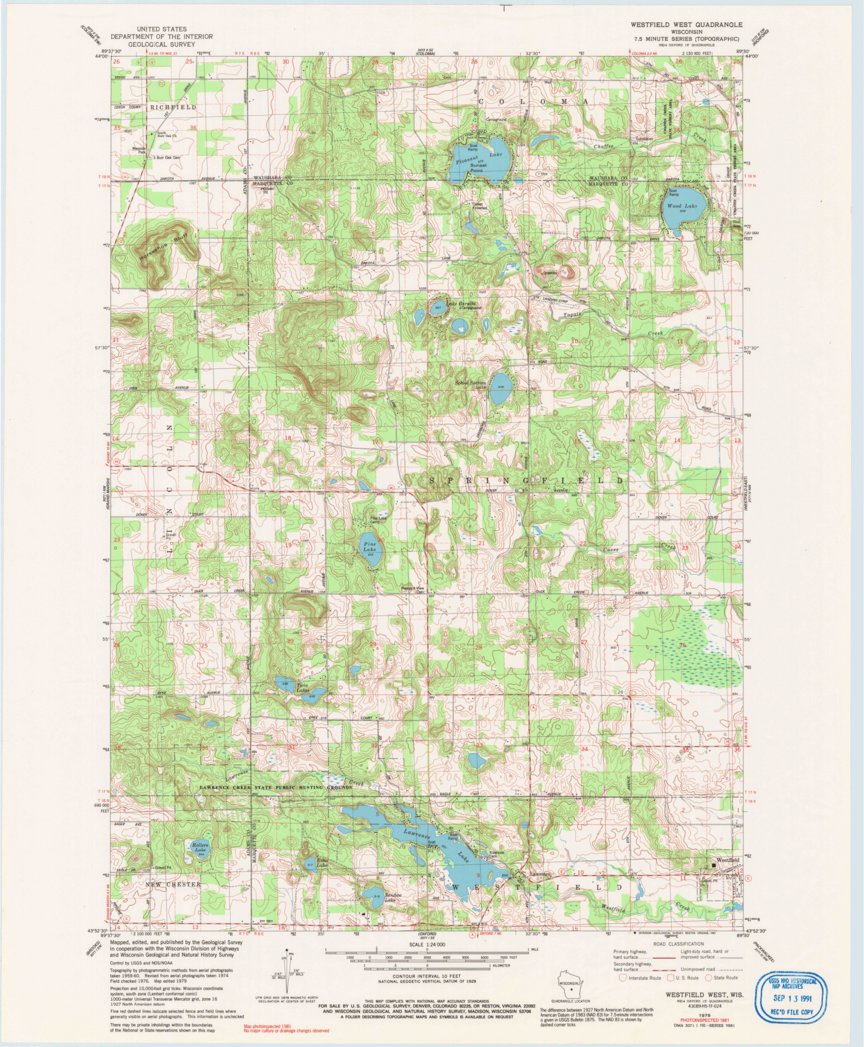 Westfield West, WI (1979, 24000-Scale) Map by United States Geological ...