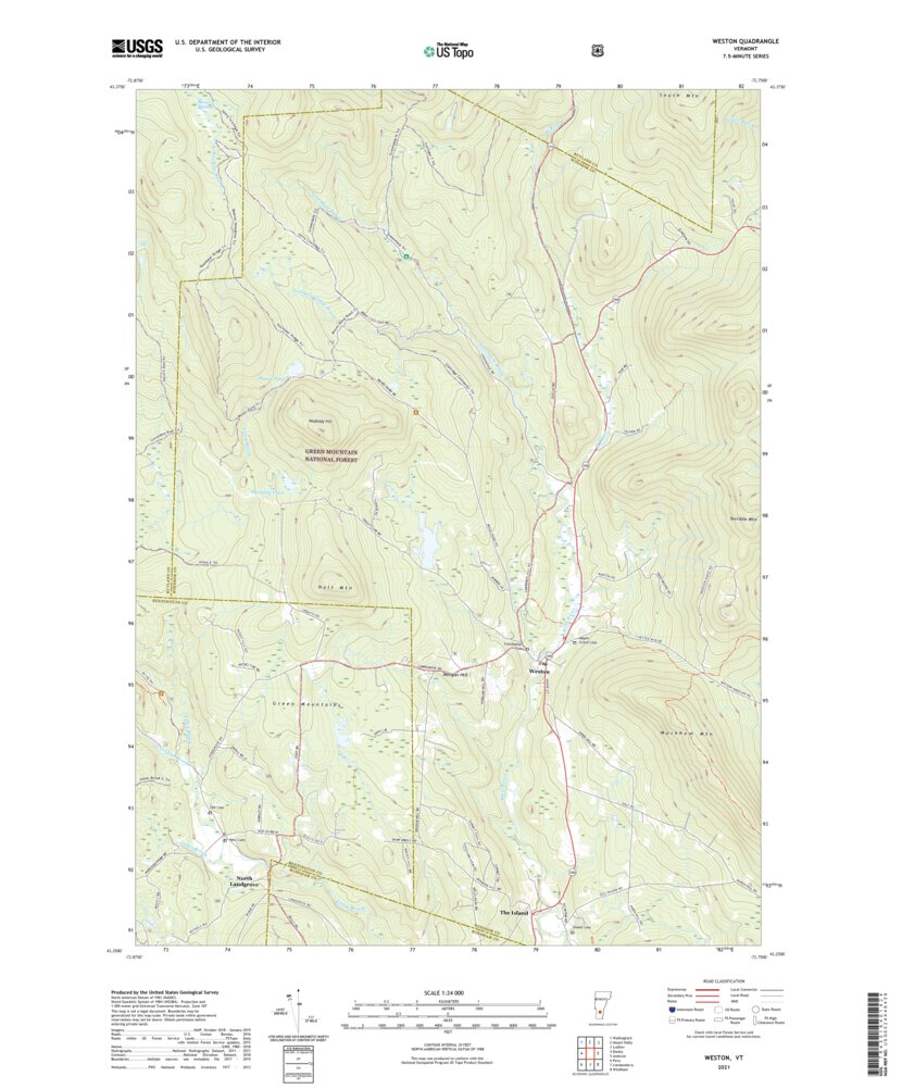 Weston, VT (2021, 24000-Scale) Map by United States Geological Survey ...