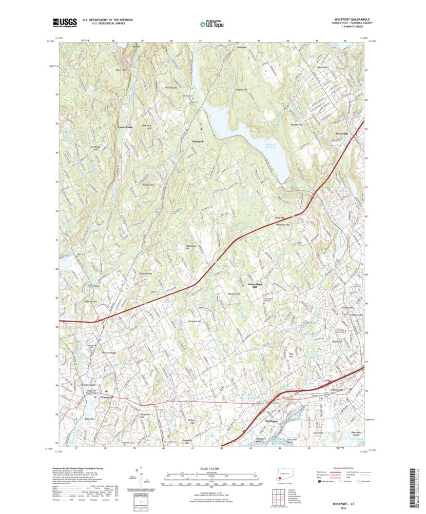 Westport, CT (2021, 24000-Scale) Map by United States Geological Survey ...