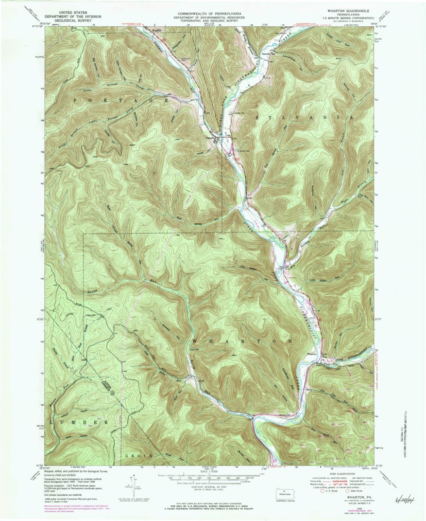 Wharton, PA (1948, 24000-Scale) Map by United States Geological Survey ...