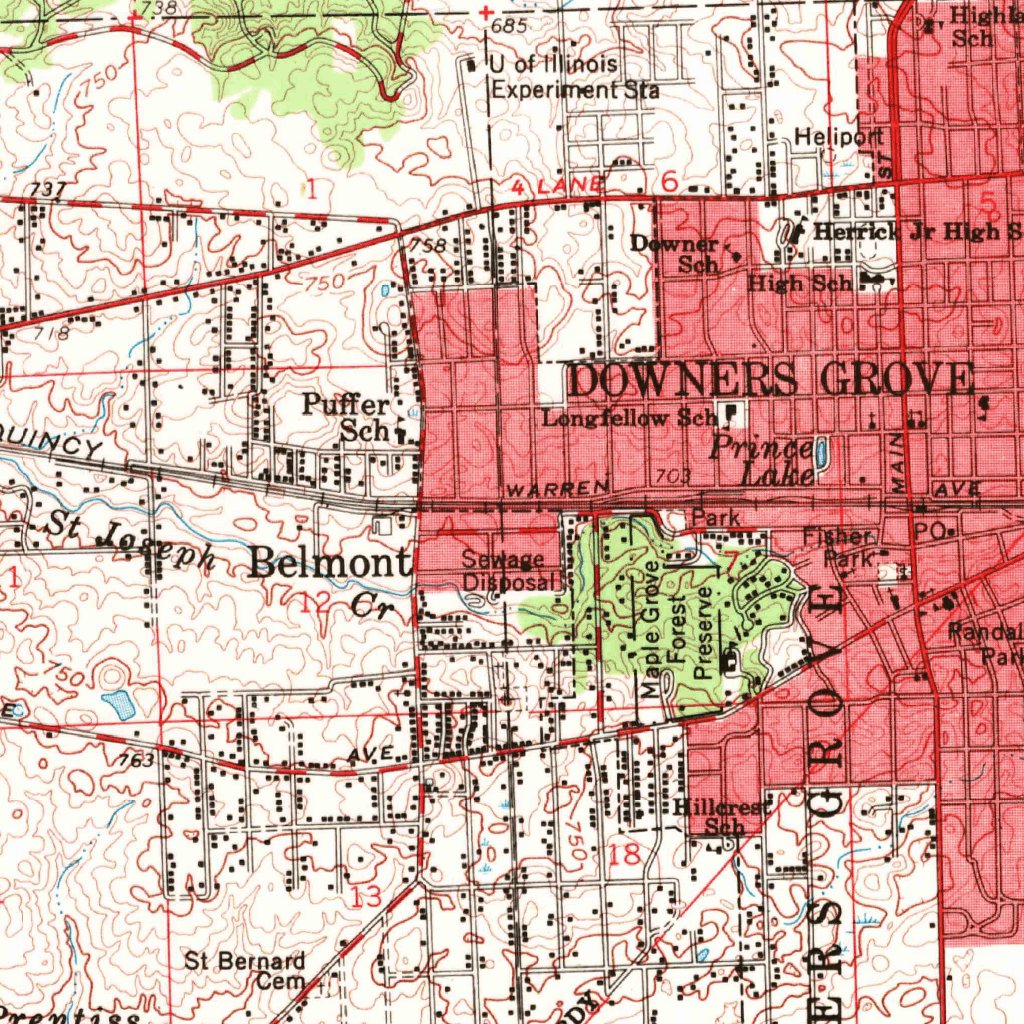 Wheaton, IL (1954, 62500-Scale) Map by United States Geological Survey ...