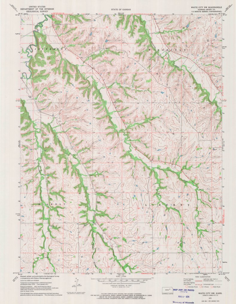 White City NW, KS (1971, 24000-Scale) Map by United States Geological ...