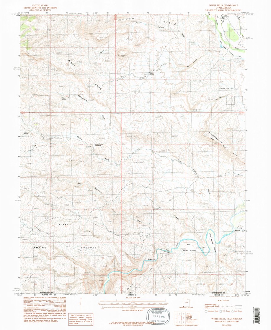 White Hills, UT (1986, 24000-Scale) Map by United States Geological ...