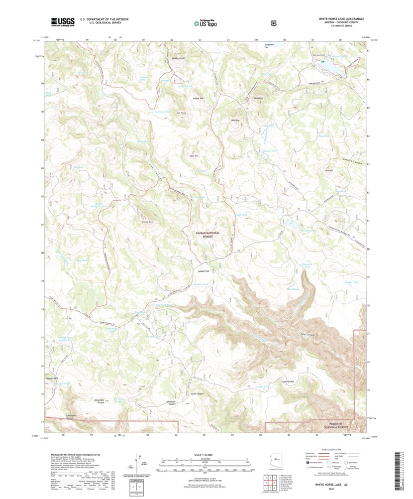 White Horse Lake, AZ (2021, 24000-Scale) Map by United States ...