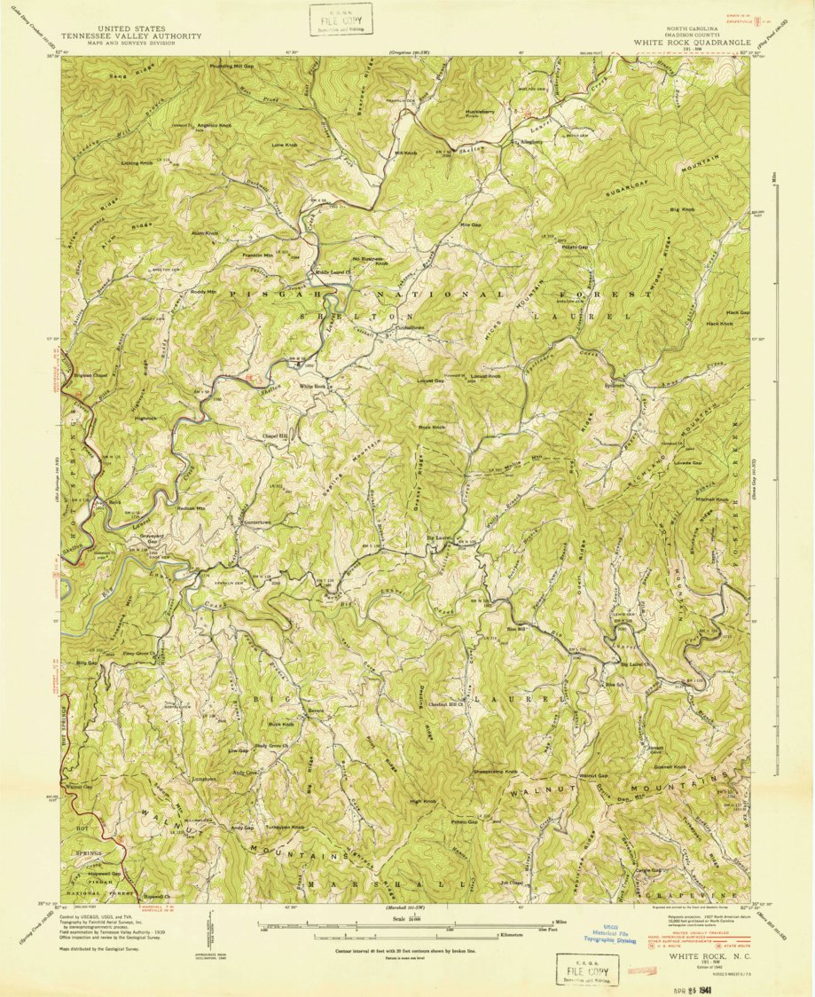 White Rock, NC (1940, 24000-Scale) Map by United States Geological ...