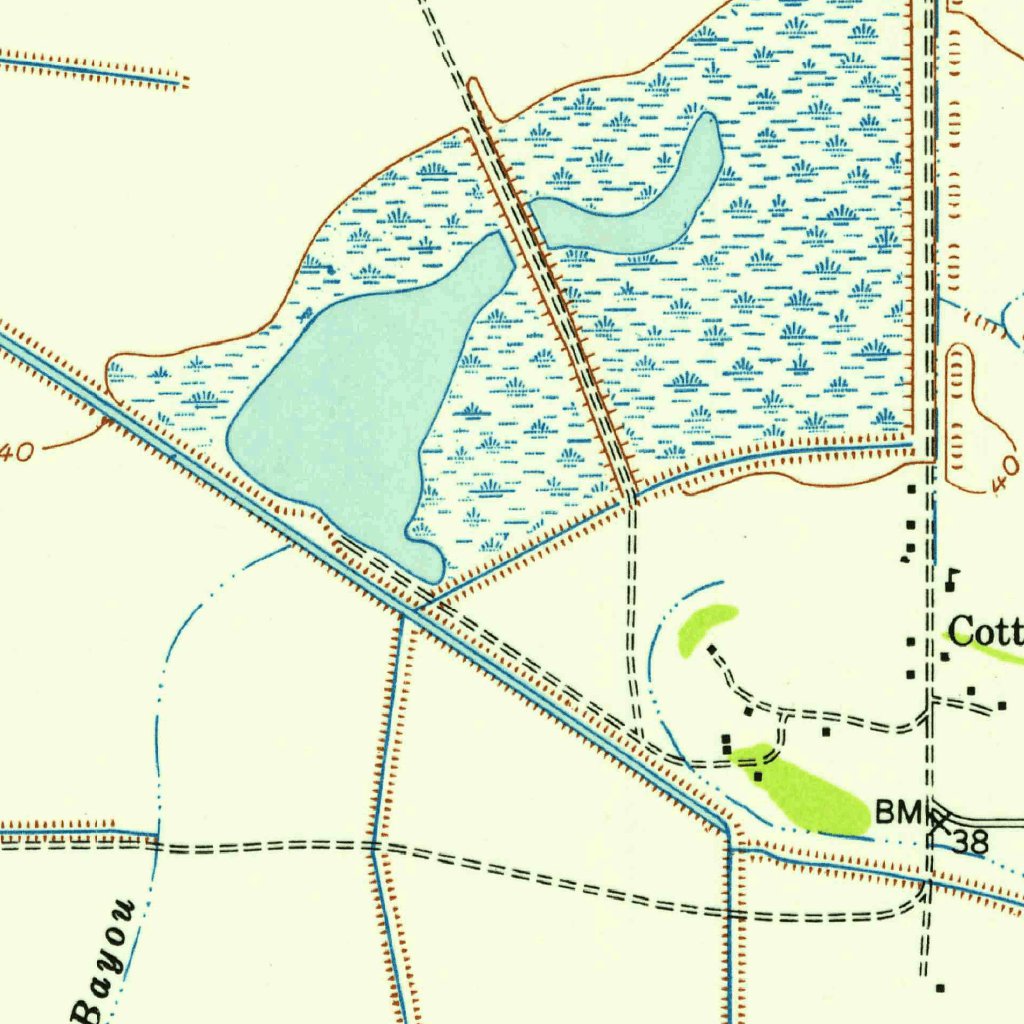 Whites Bayou, TX (1943, 24000-Scale) Map by United States Geological ...