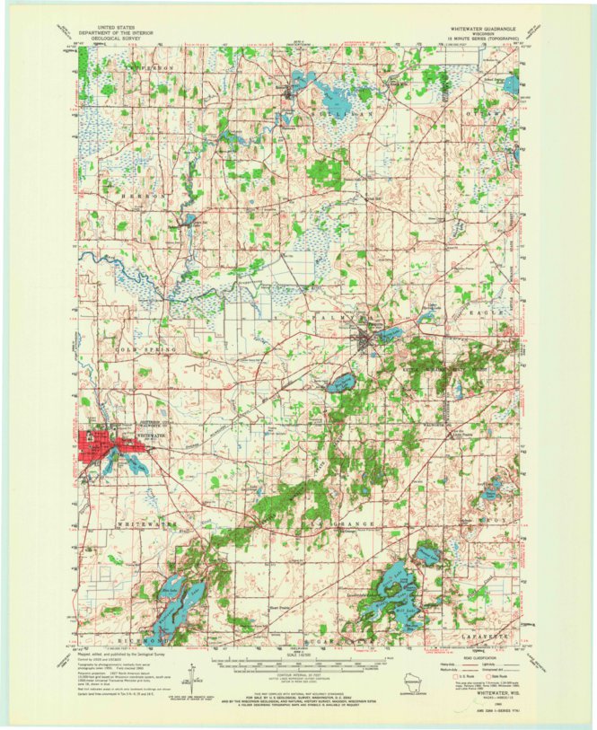 Whitewater, WI (1960, 62500-Scale) Map by United States Geological ...