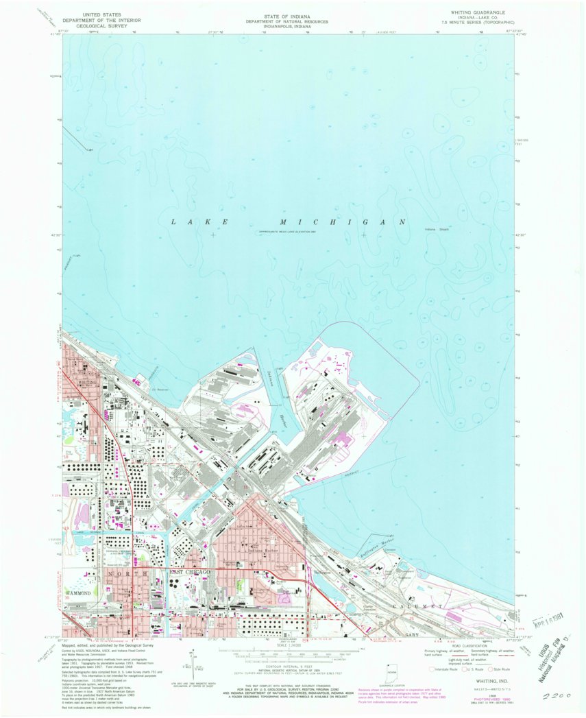 Whiting, IN (1968, 24000-Scale) Map by United States Geological Survey ...