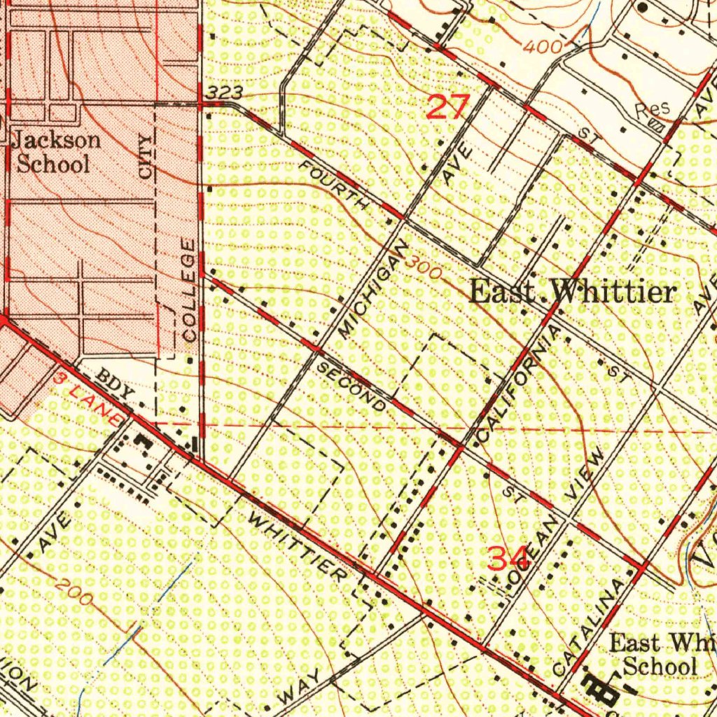Whittier, CA (1949, 24000-Scale) Map by United States Geological Survey ...