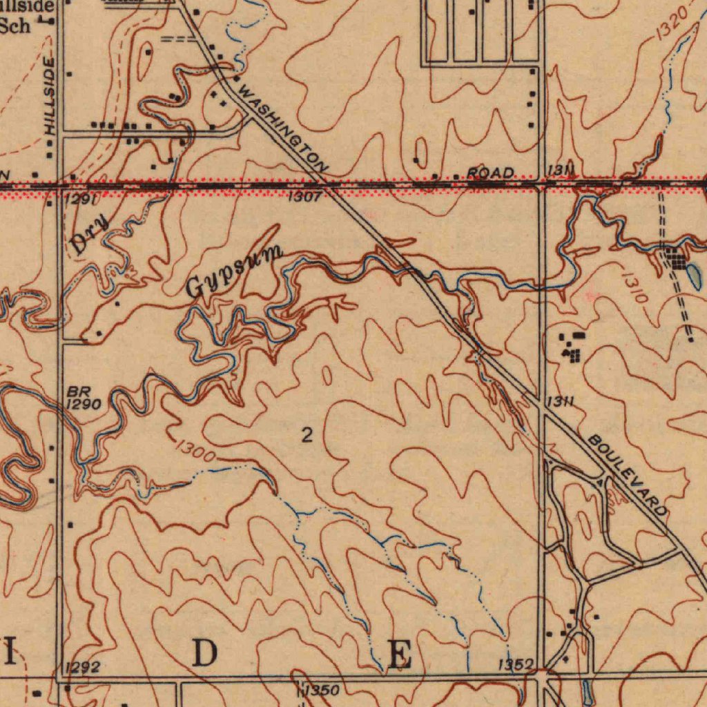 Wichita East, KS (1943, 31680-Scale) Map by United States Geological ...