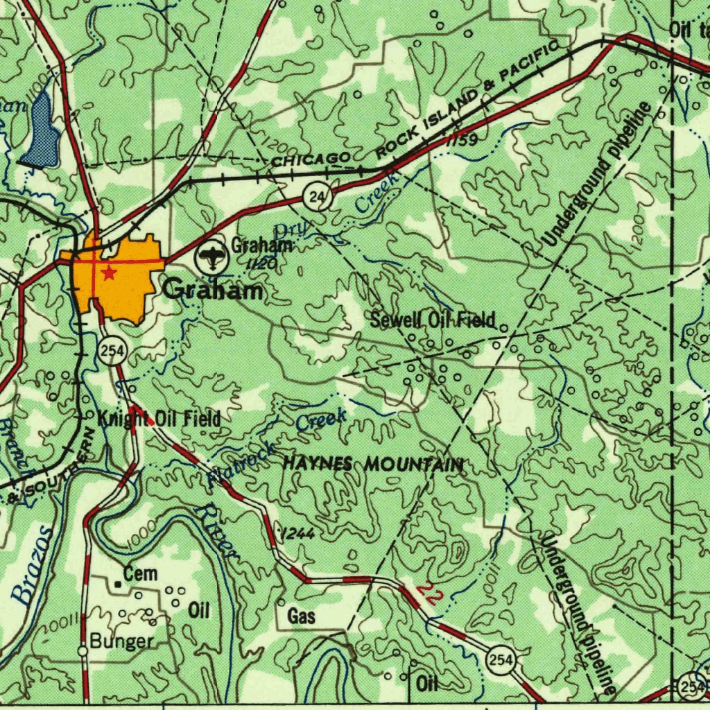 Wichita Falls, TX-OK (1958, 250000-Scale) Map by United States ...