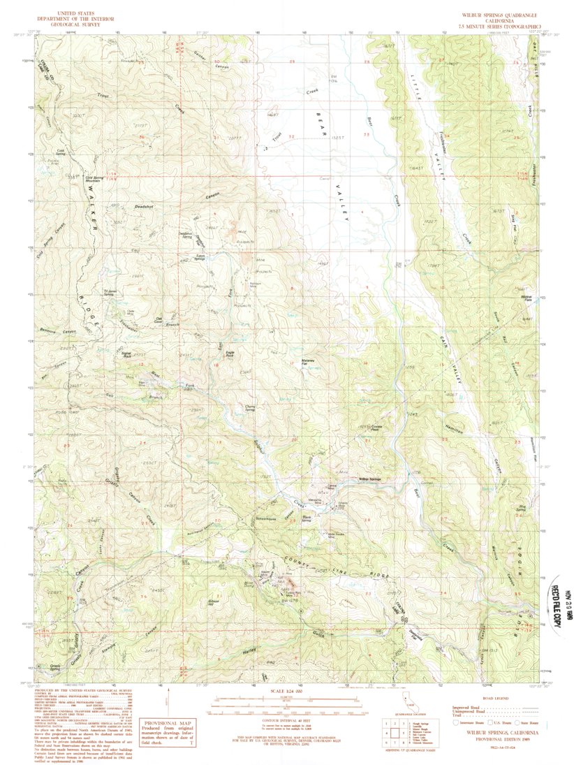 Wilbur Springs, CA (1989, 24000-Scale) Map by United States Geological ...