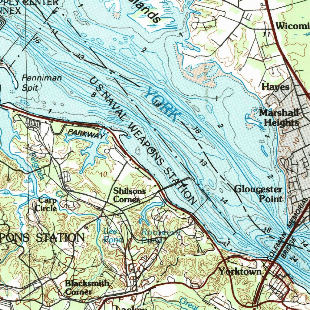 Williamsburg, VA (1984, 100000-Scale) Map by United States Geological ...