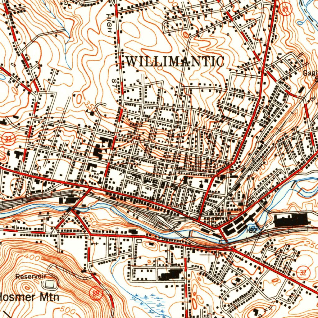Willimantic, CT (1953, 31680-Scale) Map by United States Geological ...