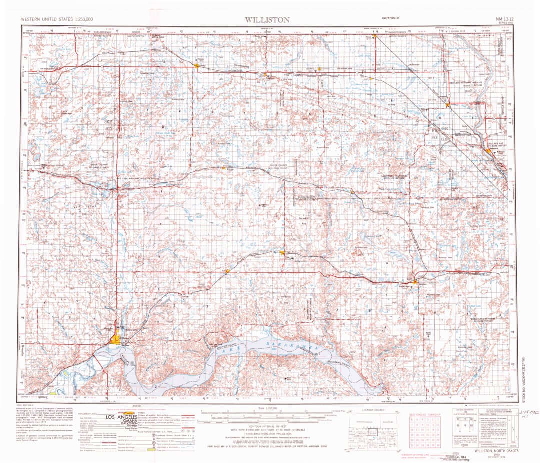 Williston, ND (1953, 250000-Scale) Map by United States Geological ...