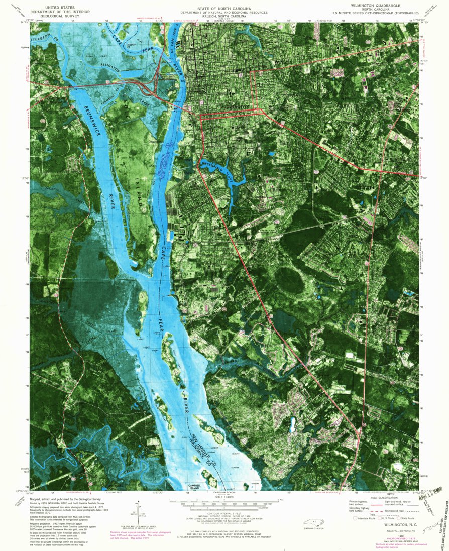 Wilmington, NC (1970, 24000-Scale) Map by United States Geological ...