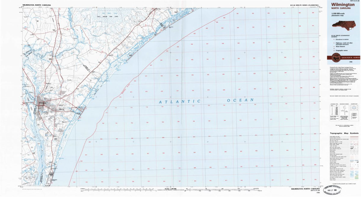 Wilmington, NC (1984, 100000-Scale) Map by United States Geological ...