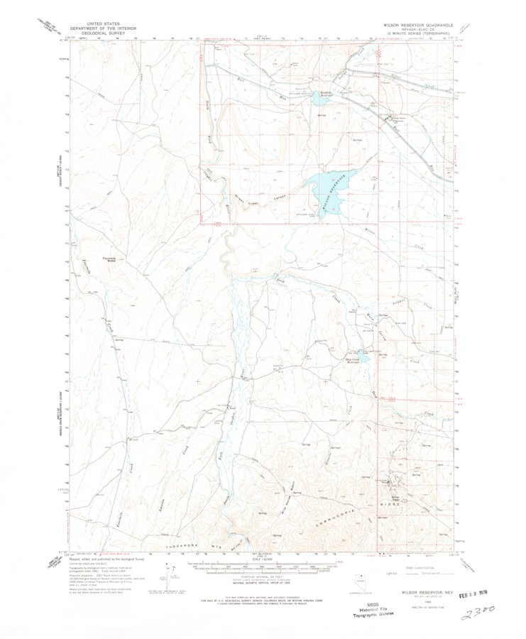 Wilson Reservoir, NV (1964, 62500-Scale) Map by United States ...