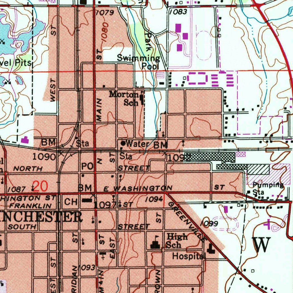 Winchester, IN (1960, 24000-Scale) Map by United States Geological ...