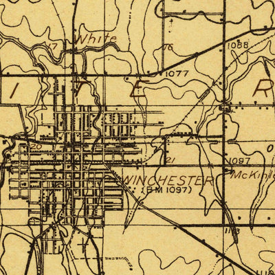 Winchester, IN-OH (1916, 48000-Scale) Map by United States Geological ...