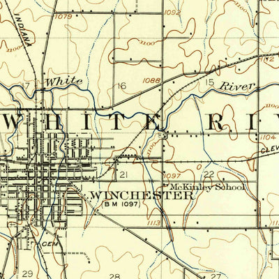 Winchester, IN-OH (1916, 62500-Scale) Map by United States Geological ...