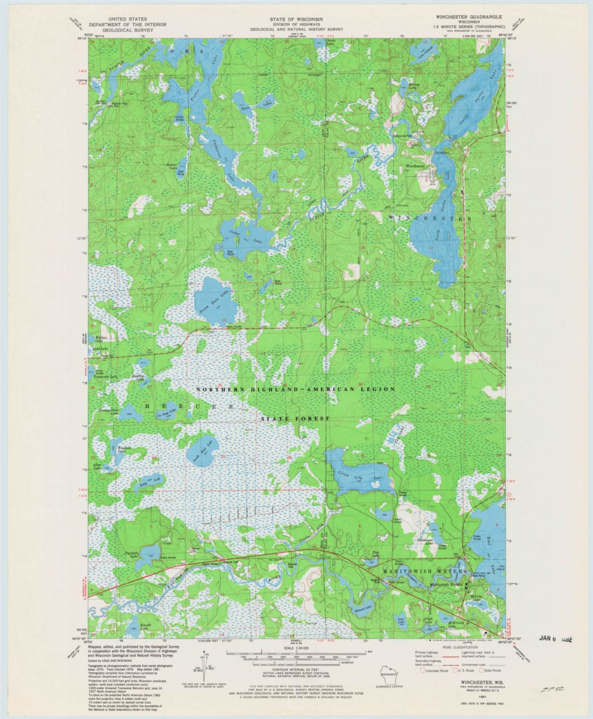 Winchester, WI (1981, 24000-Scale) Map by United States Geological ...
