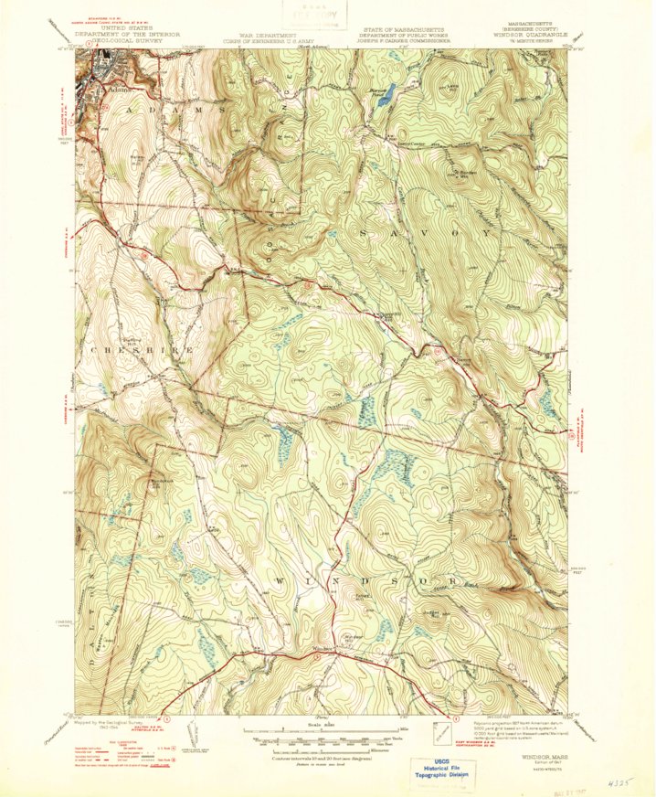 Windsor, MA (1947, 31680-Scale) Map by United States Geological Survey ...