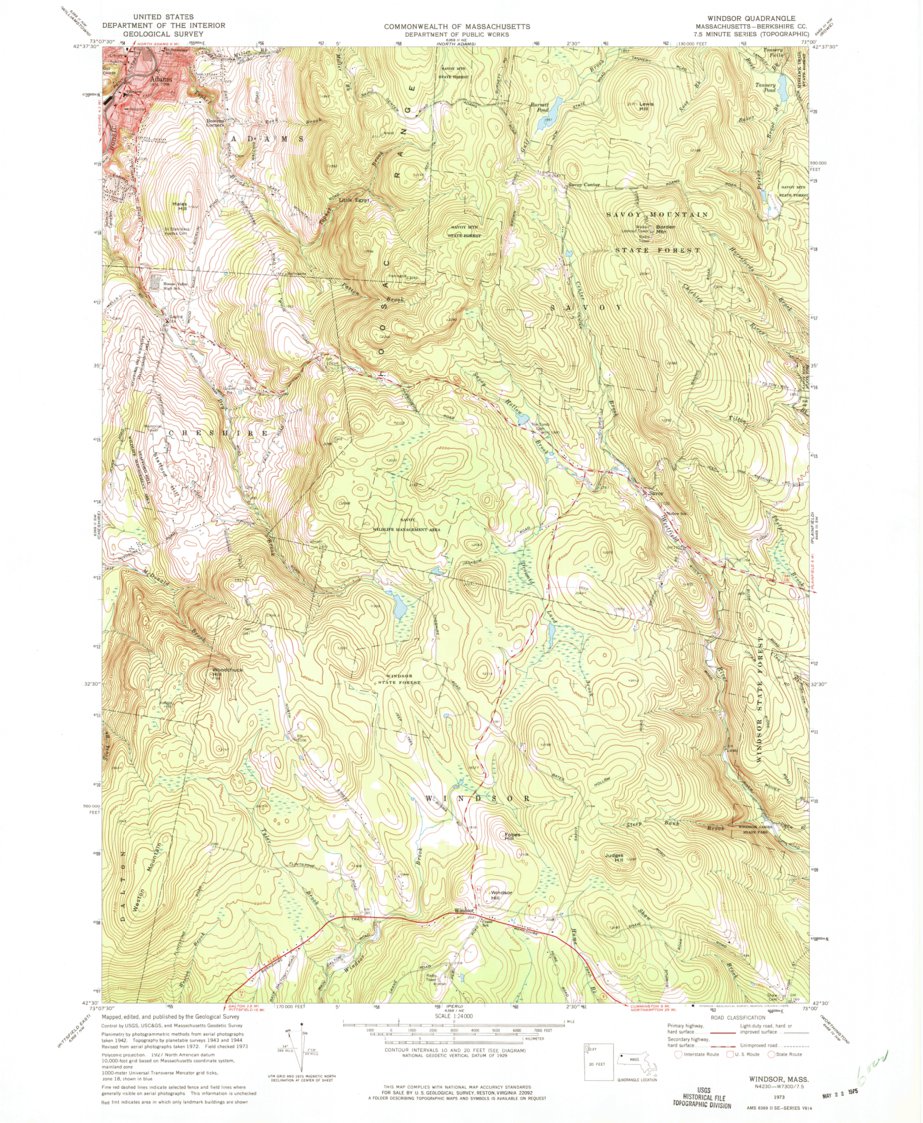 Windsor, MA (1973, 24000-Scale) Map by United States Geological Survey ...