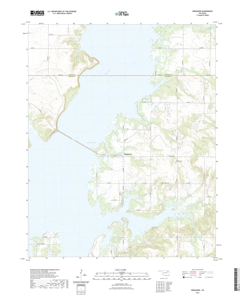 Winganon, OK (2022, 24000-Scale) Map by United States Geological Survey ...