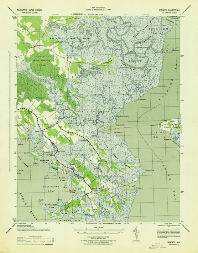 Wingate, MD (1943, 31680-Scale) Map by United States Geological Survey ...