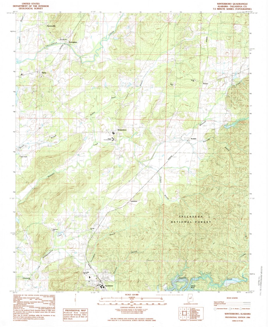 Winterboro, AL (1984, 24000-Scale) Map by United States Geological ...