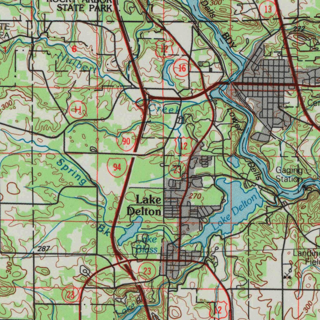 Wisconsin Dells, WI (1990, 100000-Scale) Map by United States ...