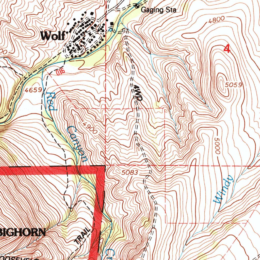 Wolf, WY (1993, 24000-Scale) Map by United States Geological Survey ...