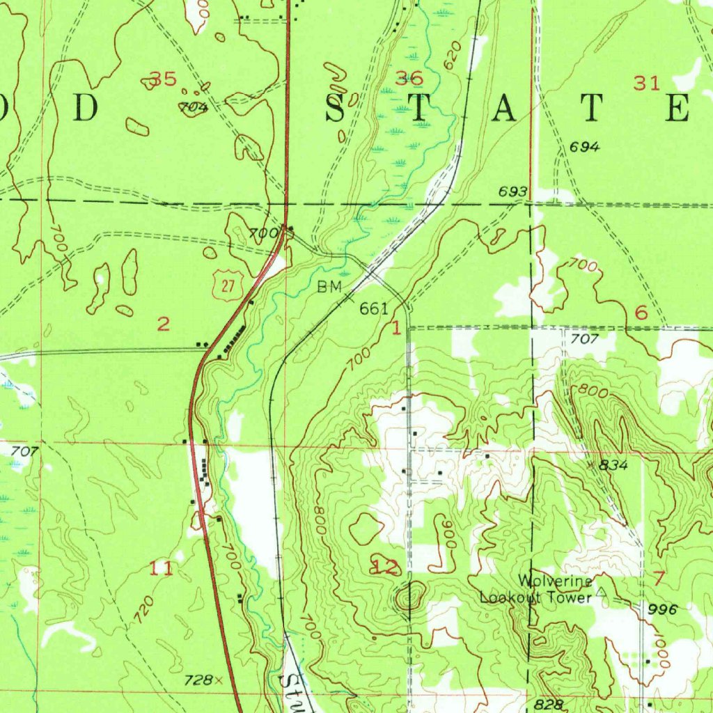 Wolverine, MI (1957, 62500-Scale) Map by United States Geological ...