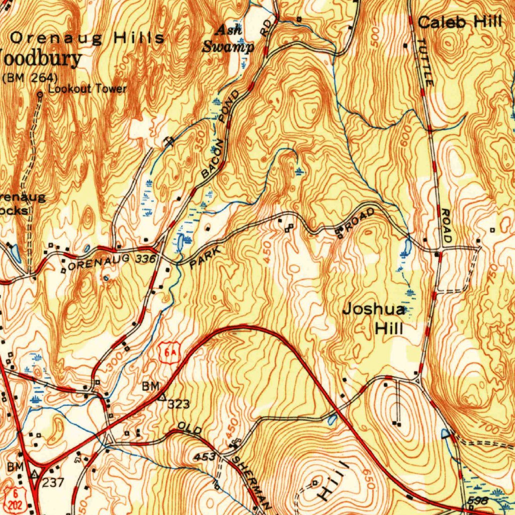 Woodbury, CT (1950, 31680-Scale) Map by United States Geological Survey ...
