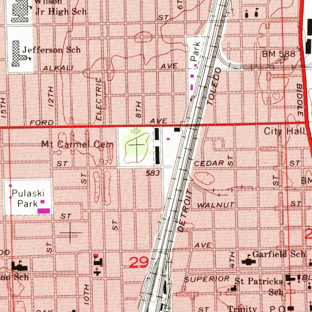 Wyandotte, MI (1967, 24000-Scale) Map by United States Geological ...