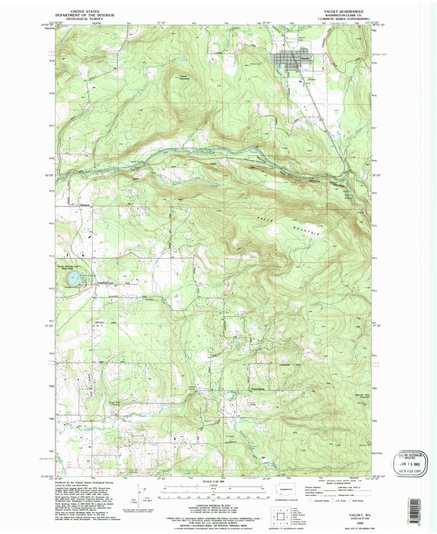 Yacolt, WA (1990, 24000-Scale) Map by United States Geological Survey ...